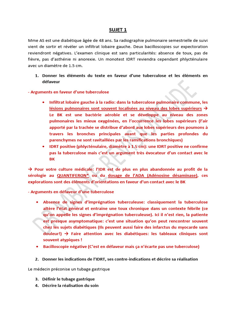 Correction Sujet 1 | PDF