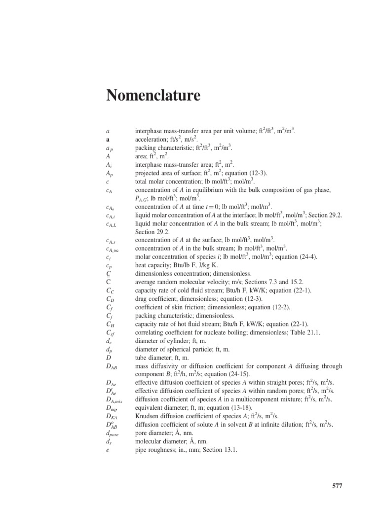 Fundamental of Momentum, Heat & Mass Transfer Appendix | PDF