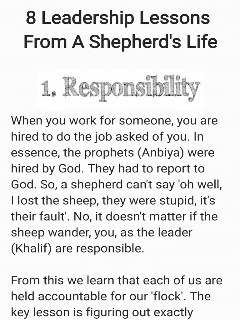 8 Leadership Lessons From A Shepherd's Life | PDF