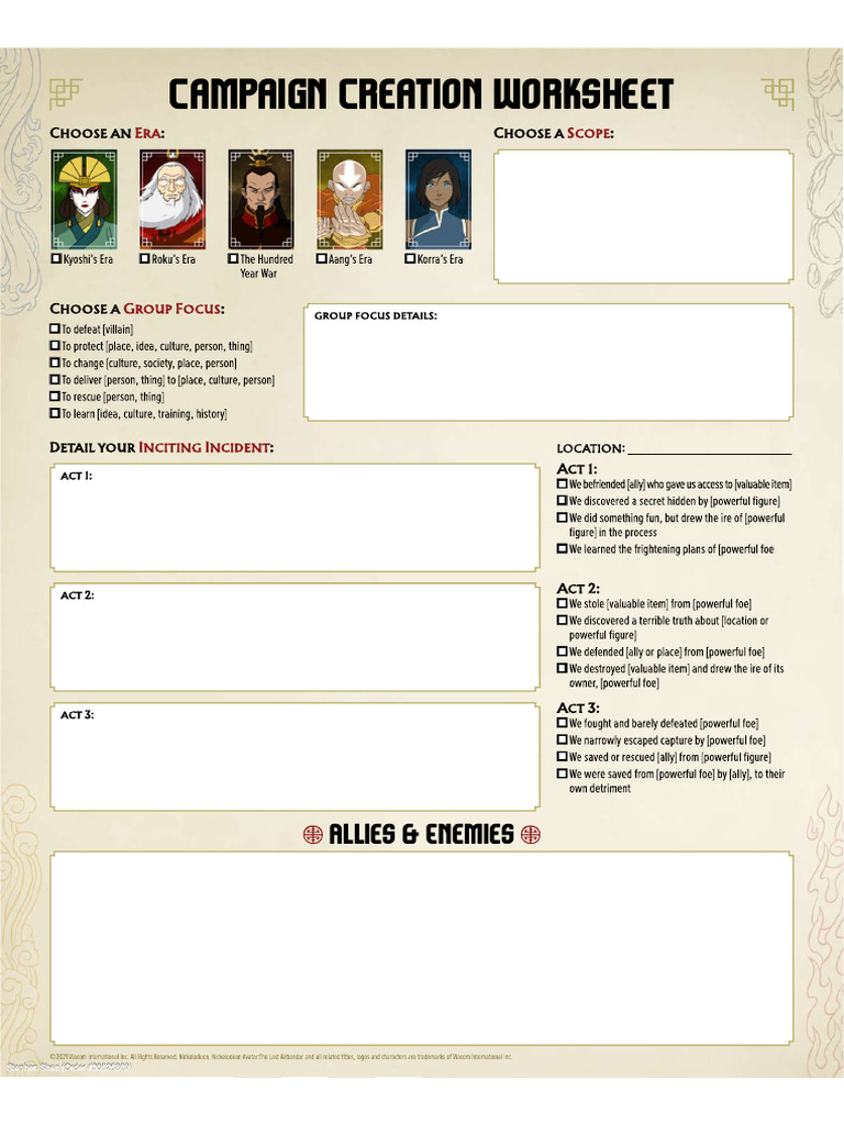 Campaign Creation Worksheet | PDF