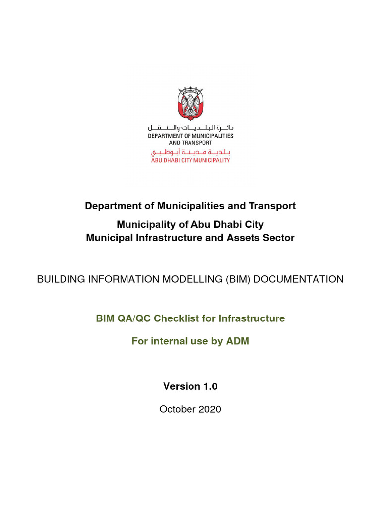 ADM BIM 006QAQC Checklist For Infrastructure Projects | PDF