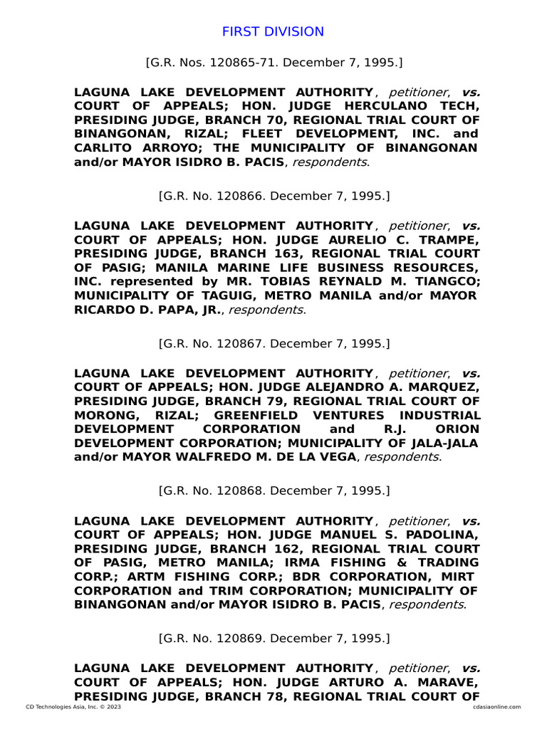 Laguna Lake Development Authority Cases | PDF | Home & Garden