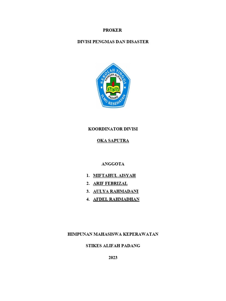 Proker Divisi Pengmas Dan Disaster | PDF | Sains & Matematika
