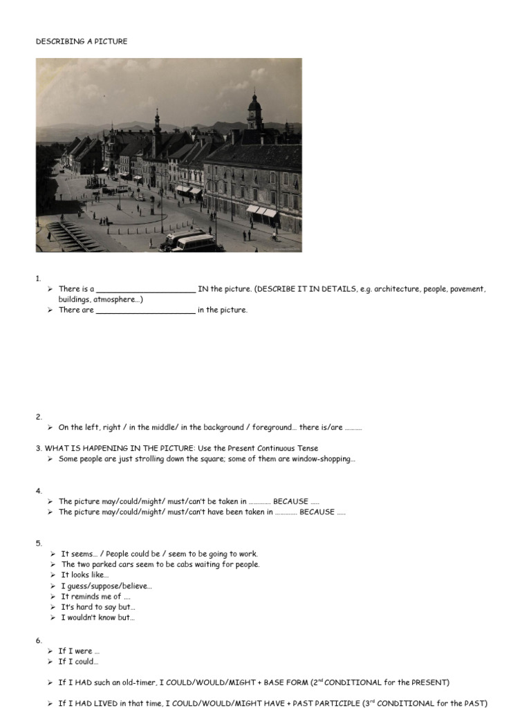 DESCRIBING - A - PICTURE .Speaking | PDF