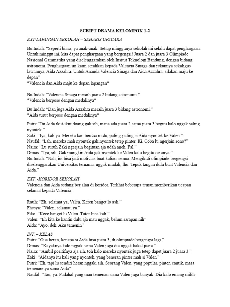 Script Drama Kelompok 1 | PDF