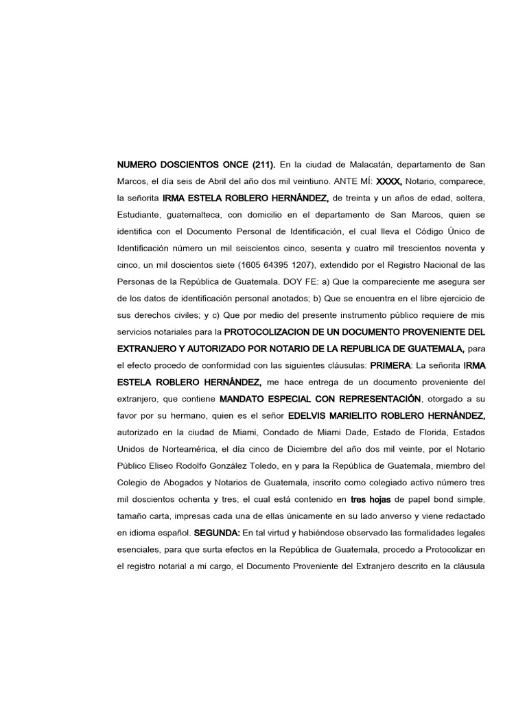 Mandato Especial con Representación | PDF | Derecho