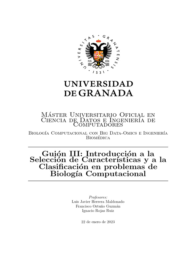 Guion III Introduction To Machine Learning and Feature Selection 2023 | PDF Guion III Introduction To Machine Learning and Feature Selection 2023 | PDF