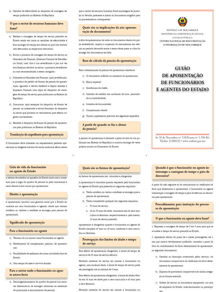 Guiao de Aposentaçao de Agentes e Funcionarios Do Estado | PDF
