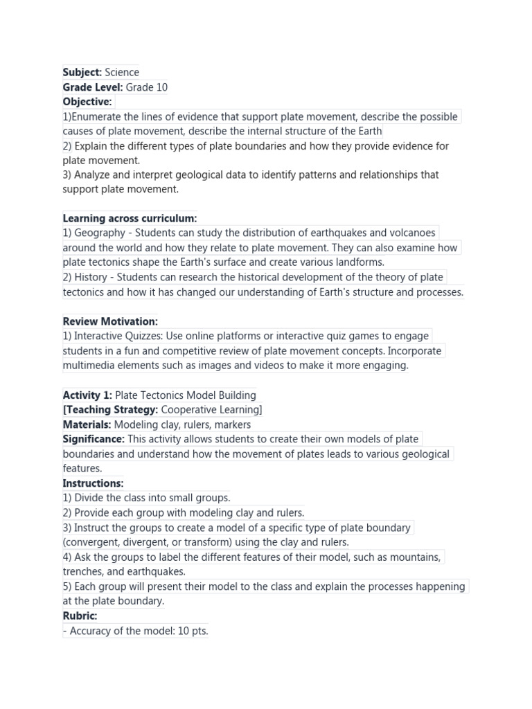 Plate Movement and Geological Evidence | PDF