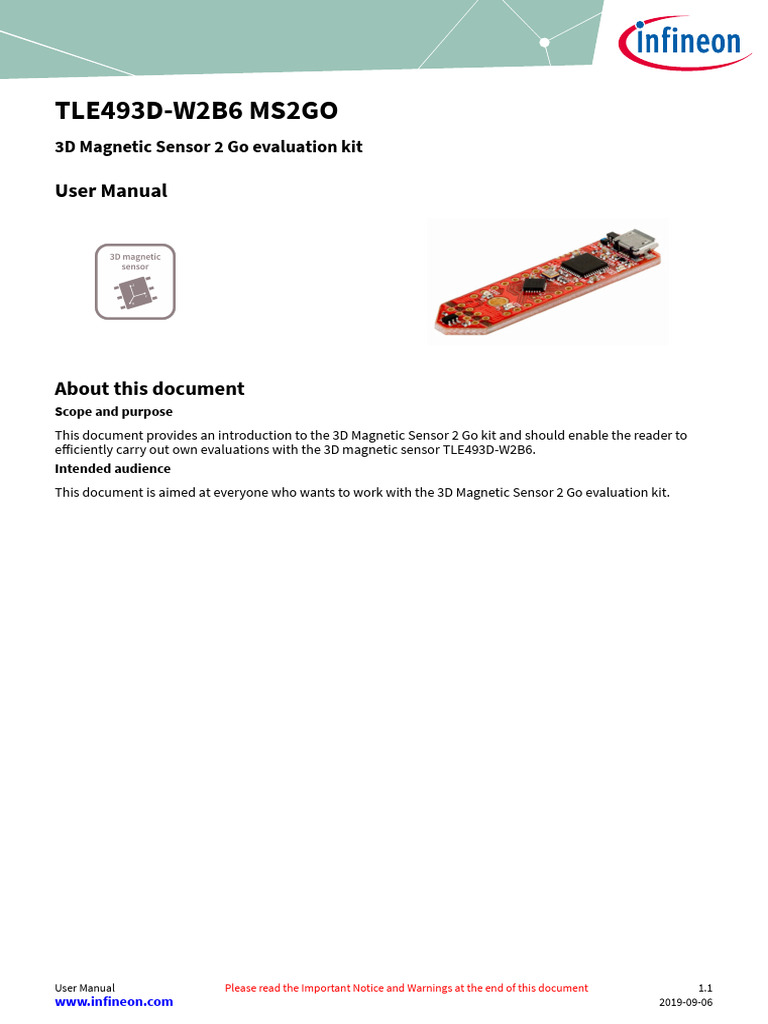 Infineon Infineon 3DMS2GO - TLE493D W2B6 UM v01 - 01 EN UserManual v01 - 01 EN | PDF | Computers ...