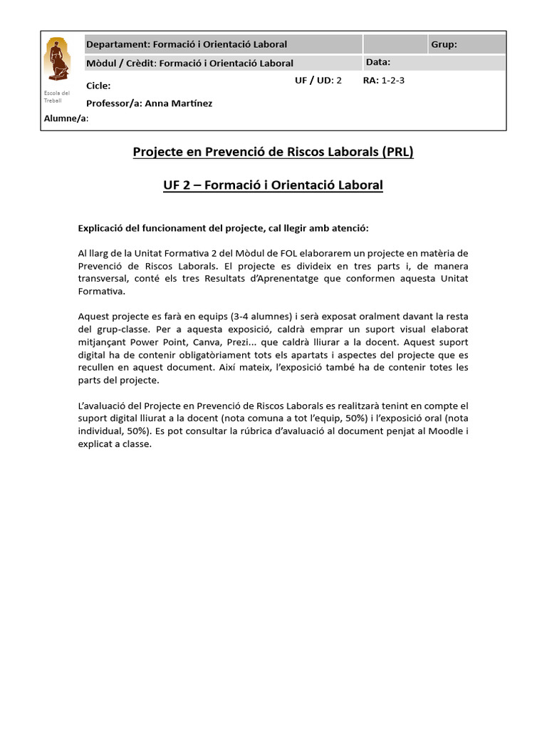Projecte PRL II | PDF