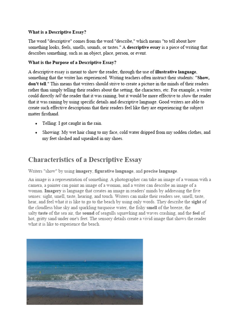 Discriptive Writing | PDF