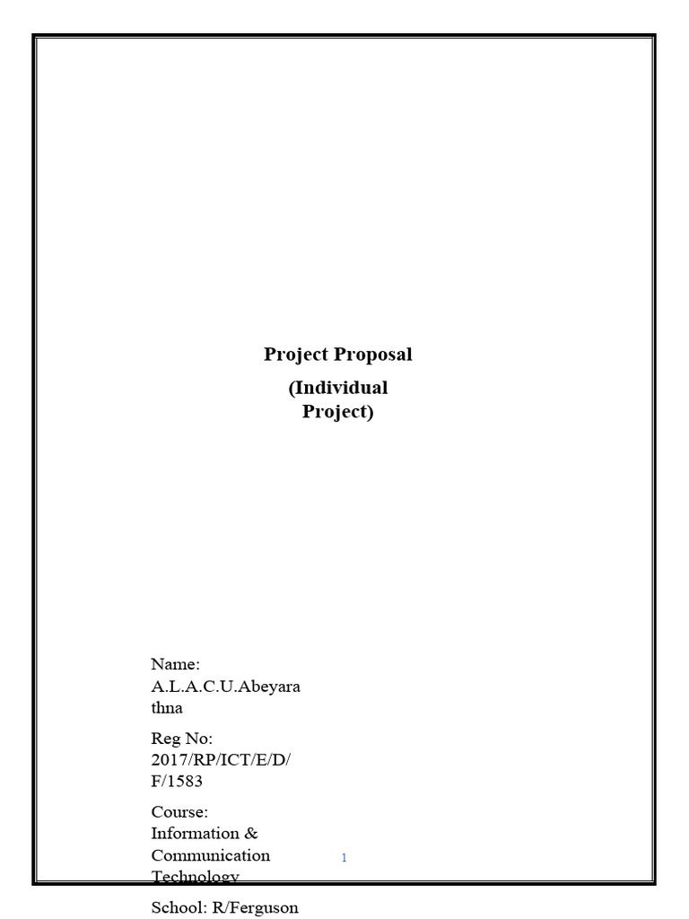 Individual Project Proposal 01 | PDF