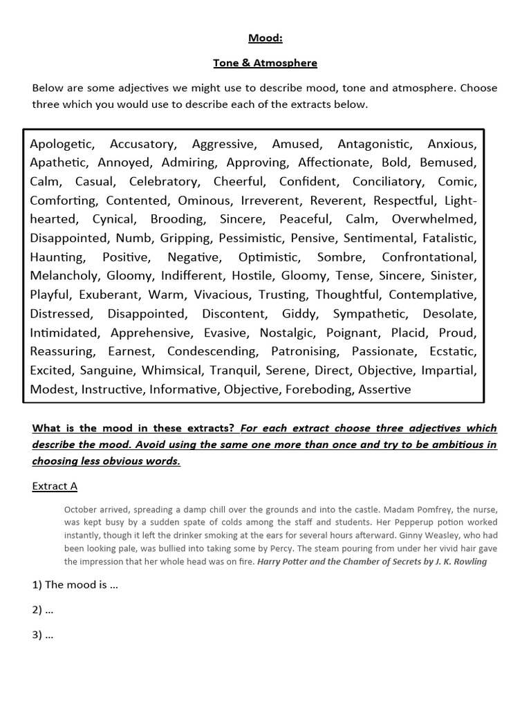 Lesson 6 Mood Atmosphere | PDF | A Christmas Carol