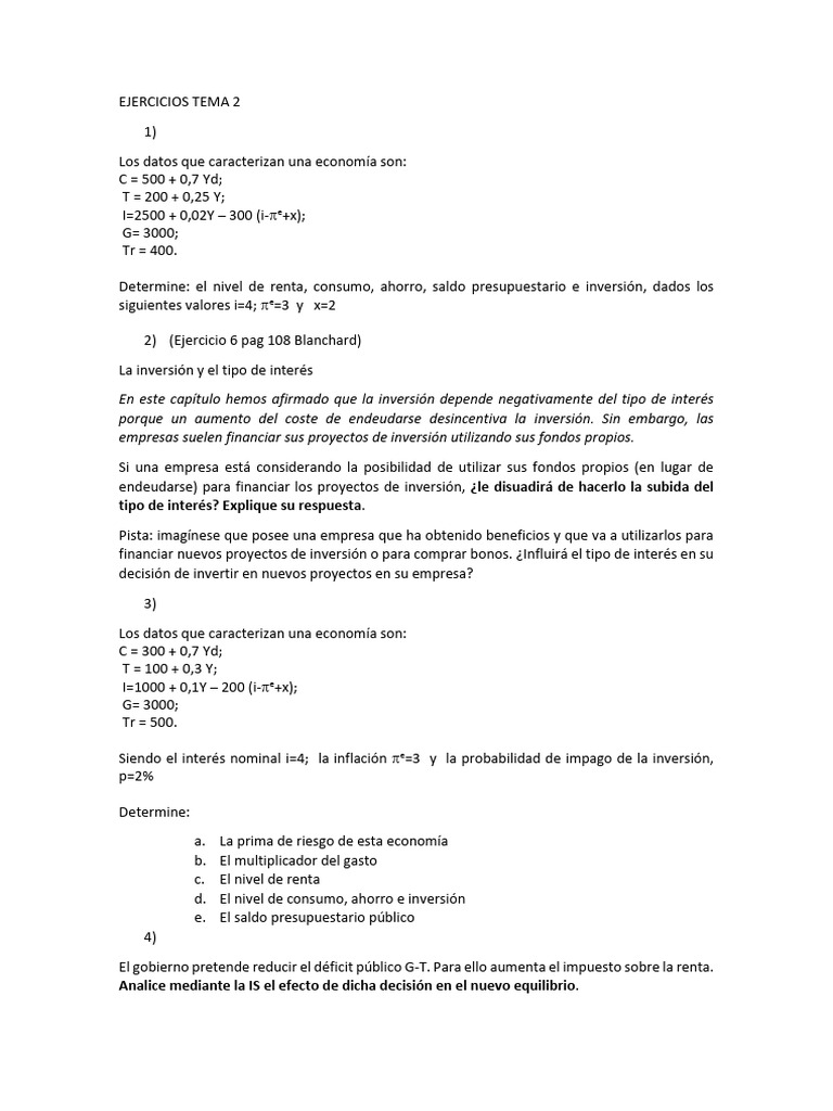 T 2 Ejercicios | PDF