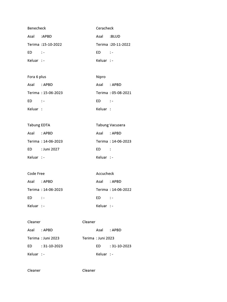 Pelabelan Reagen & Bahan Lab | PDF | Pengelolaan Keuangan & Uang