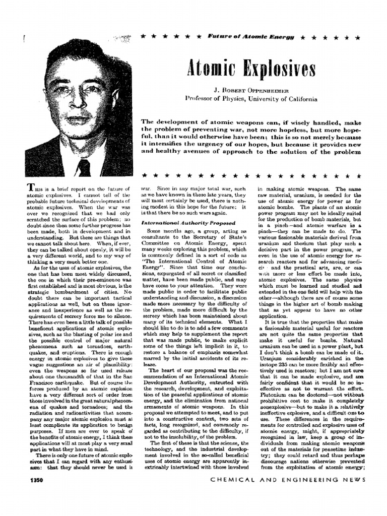 Oppenheimer, Robert - Atomic Explosives (1946) | PDF | Technology ...