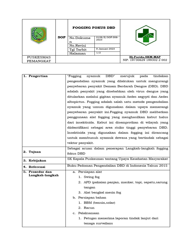 Sop Fogging Fokus | PDF