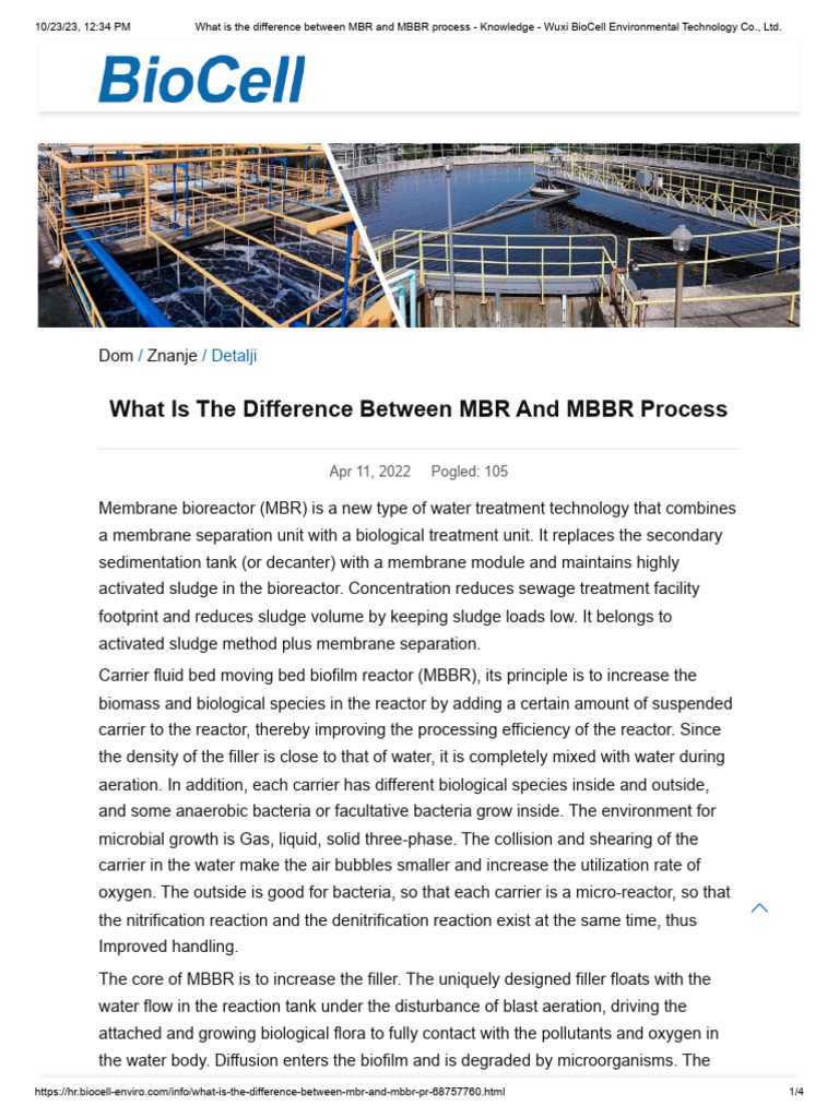 What Is The Difference Between MBR and MBBR Process - Knowledge - Wuxi ...