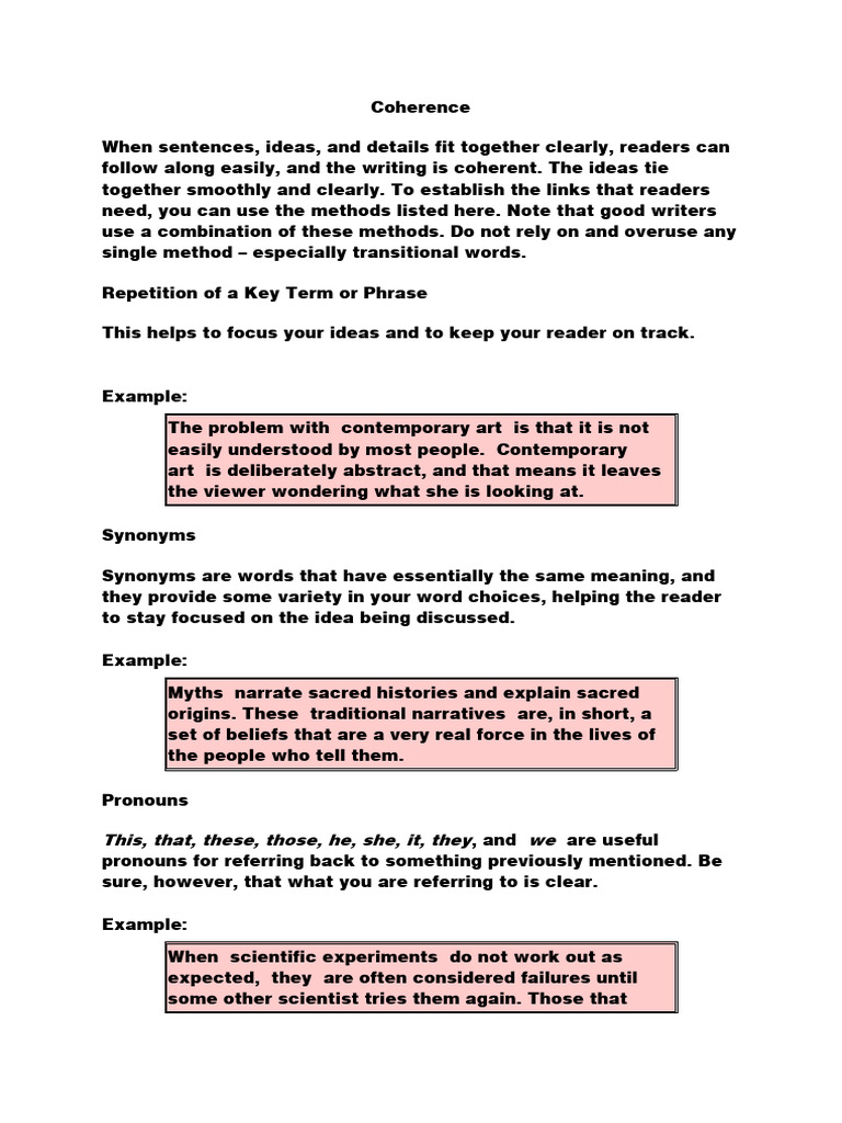 Cohesive Devices | PDF | Word | Narrative