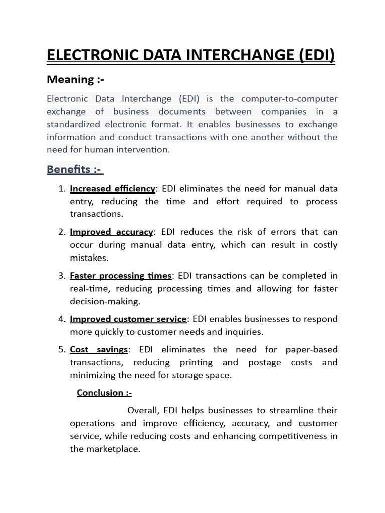 Electronic Data Interchange | PDF