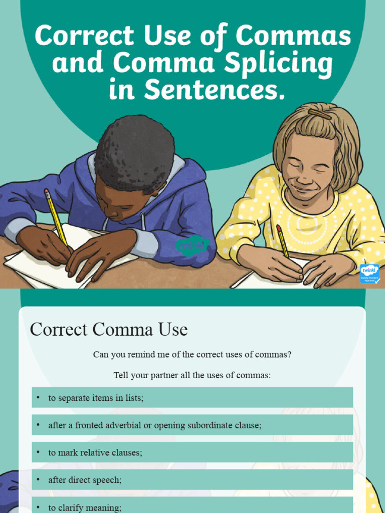 Comma Splice PowerPoint | PDF