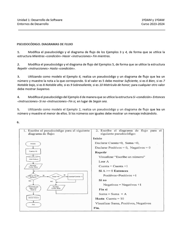 Diagrama de Flujos y Pseudocódigo | PDF