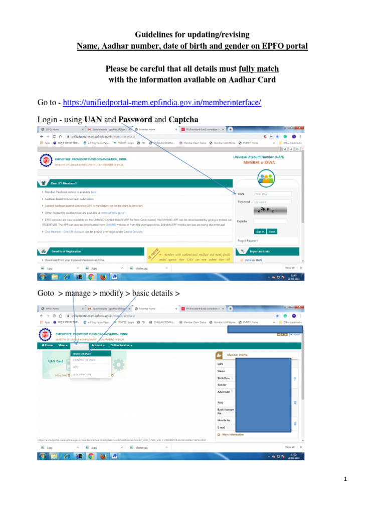 190912-Guidelines - For Modifying Basic Details | PDF