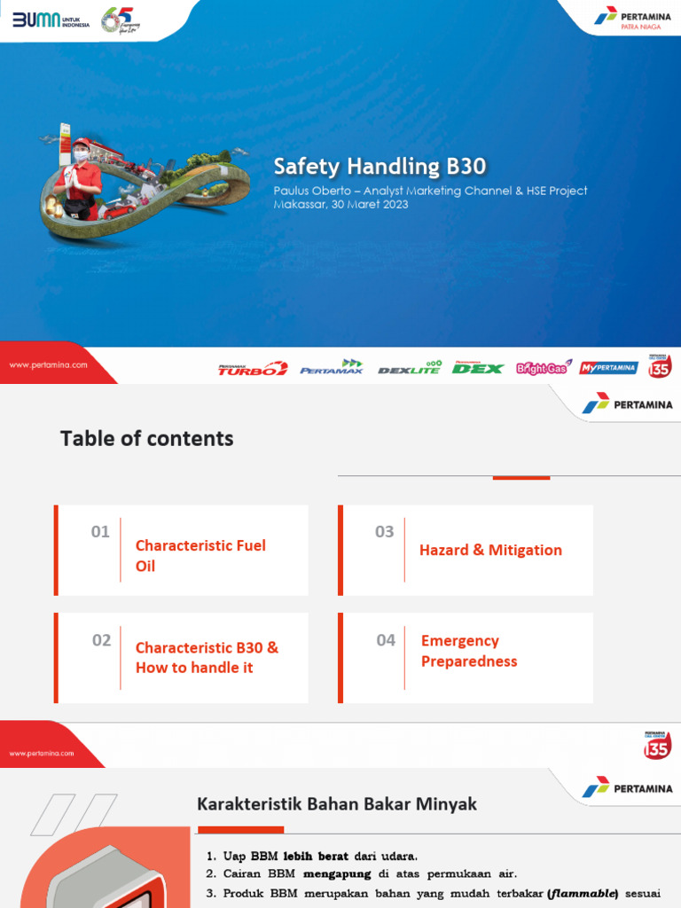 Presentasi Safety Handling B30 | PDF