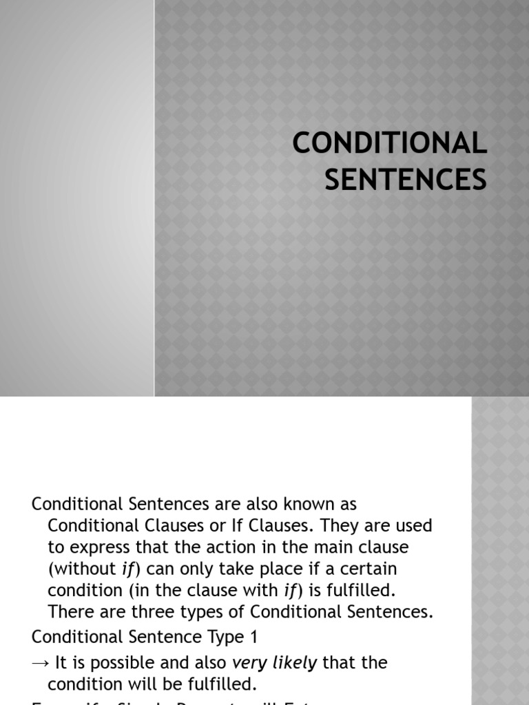 Conditional Sentences | PDF | Perfect (Grammar) | Sentence (Linguistics)