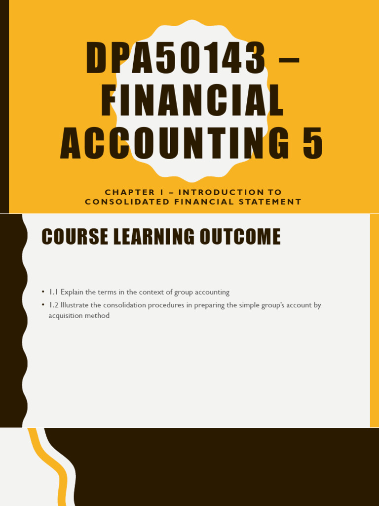 Chapter 1 - Introduction To CFS | PDF | Equity (Finance) | Goodwill ...