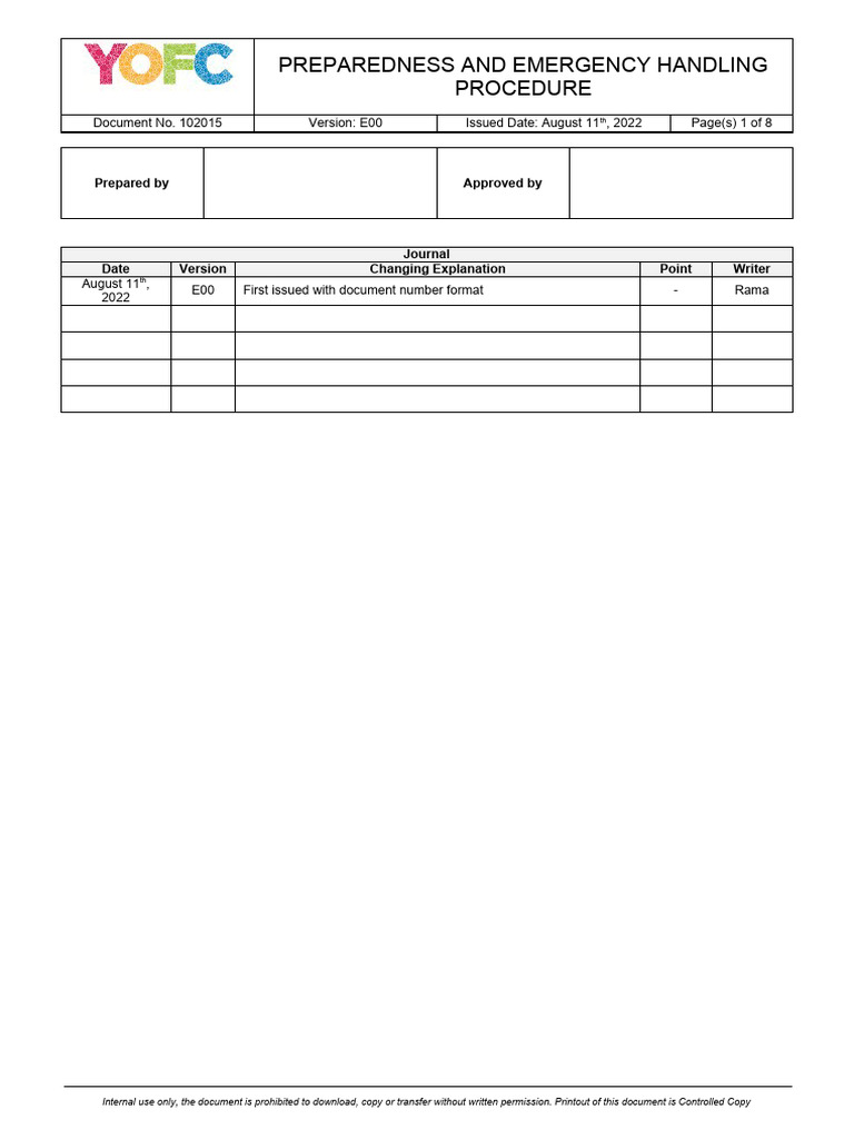 Emergency Preparedness Procedures Guide | PDF | Emergency Management ...