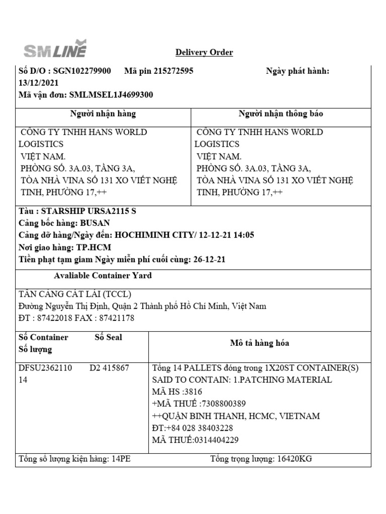 Delivery Order | PDF