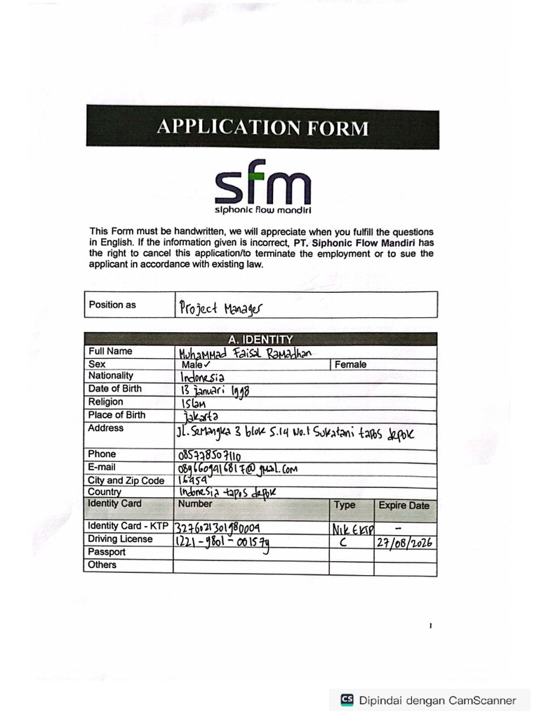 Form Application | PDF