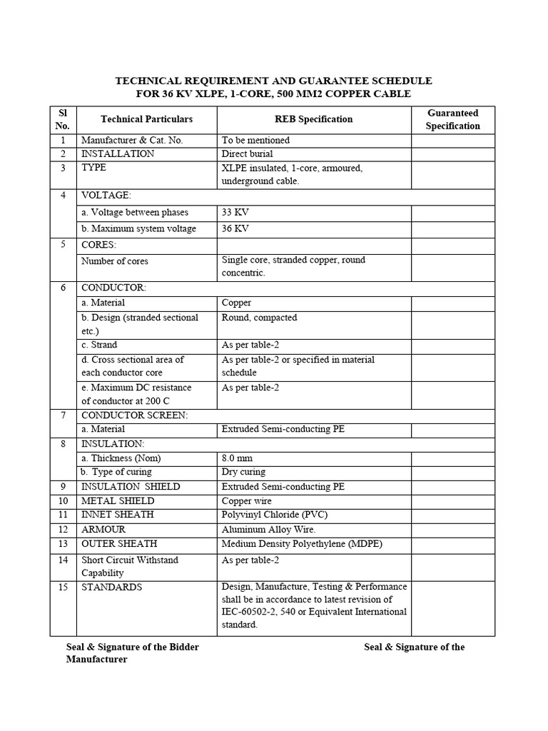 XLPE Copper Cable | PDF