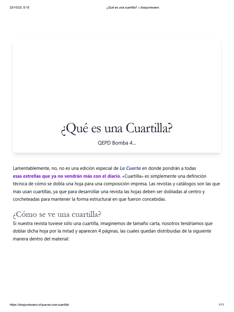 ¿Qué Es Una Cuartilla? | PDF