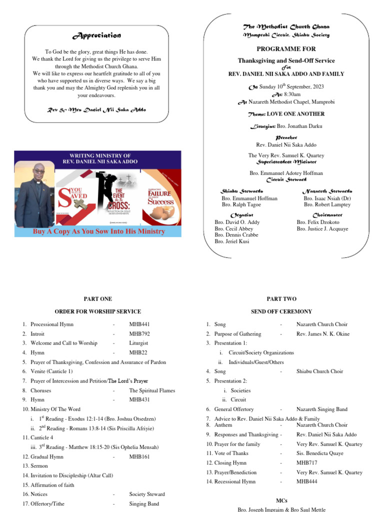 Order For Thanksgiving and Send Off | PDF