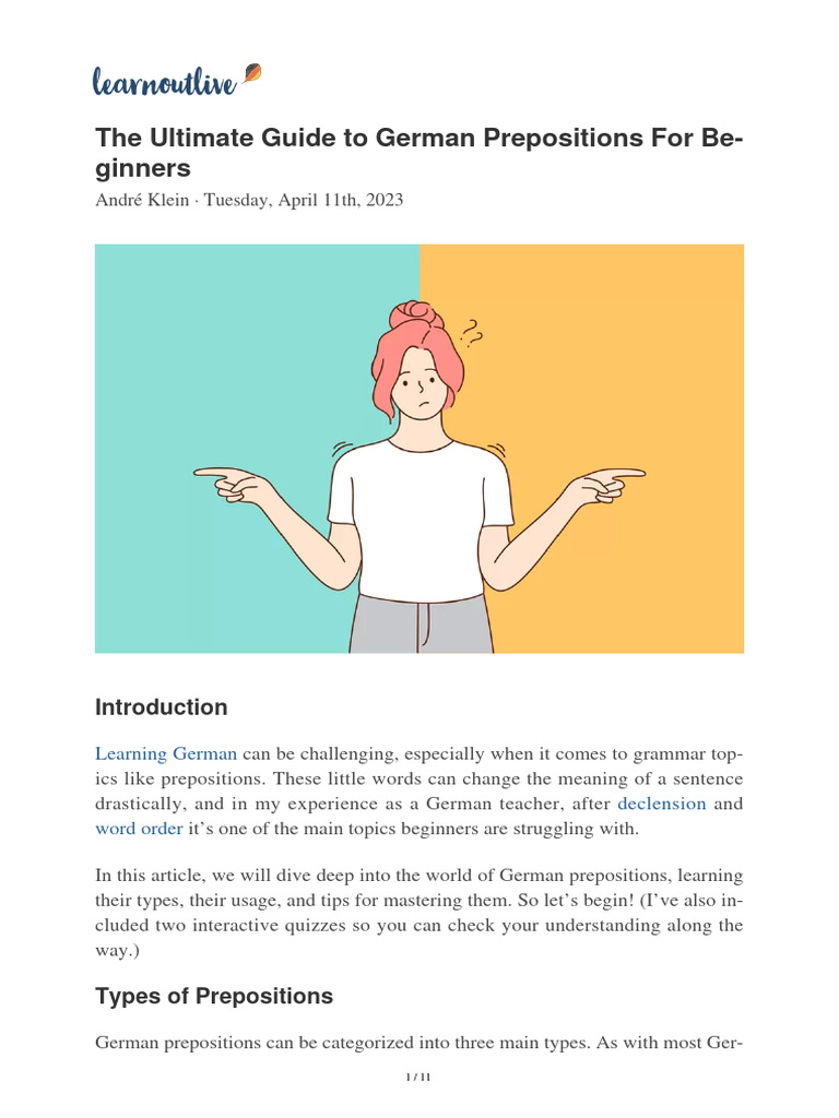 German Prepositions | PDF