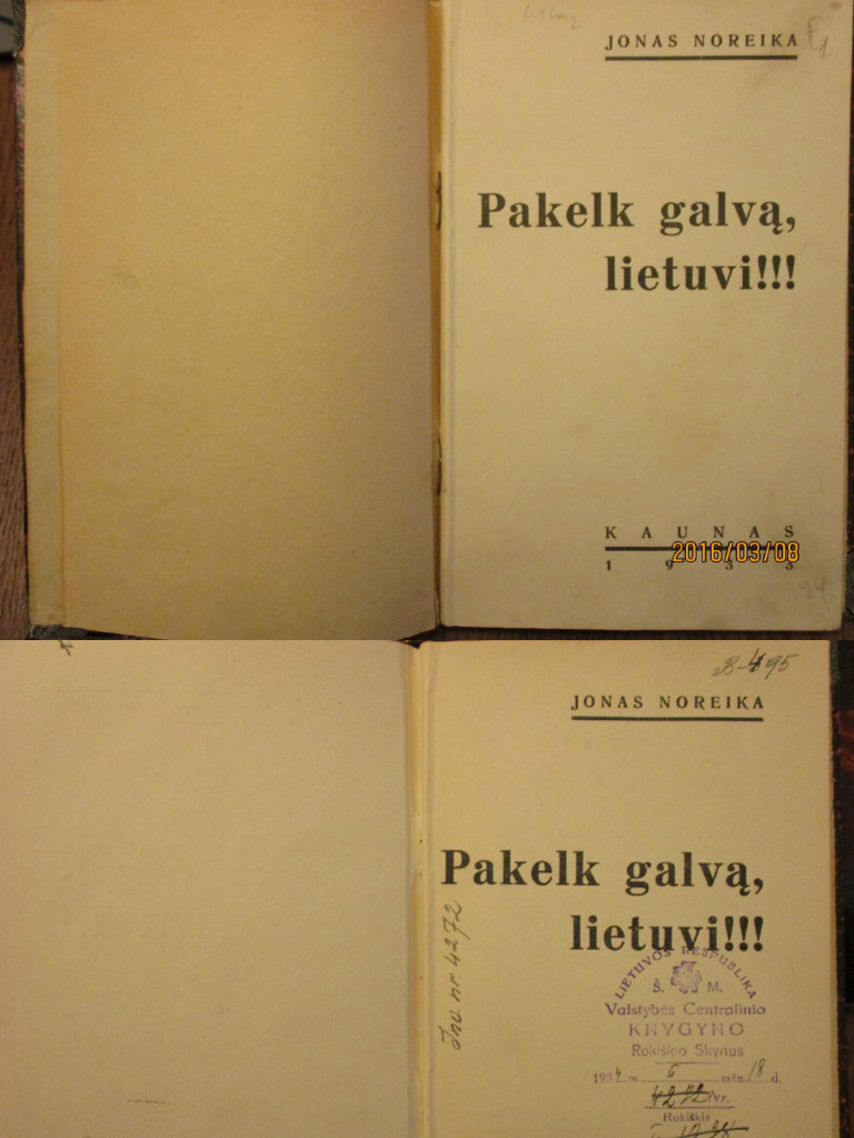 Jonas Noreika Pakelk Galva, Lietuvi!!! | PDF