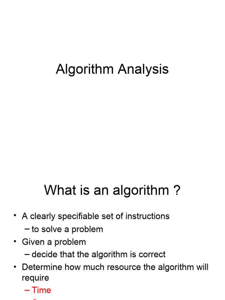 Algorithm Analysis | PDF