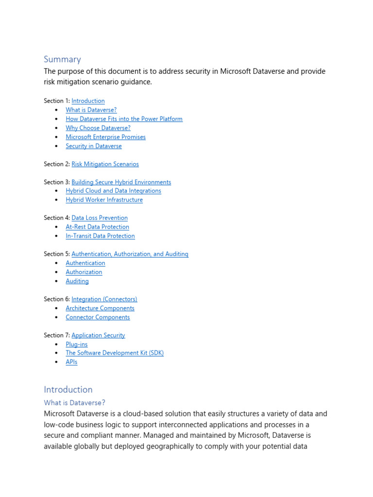 Dataverse Security and Scenarios | PDF | Business | Computers