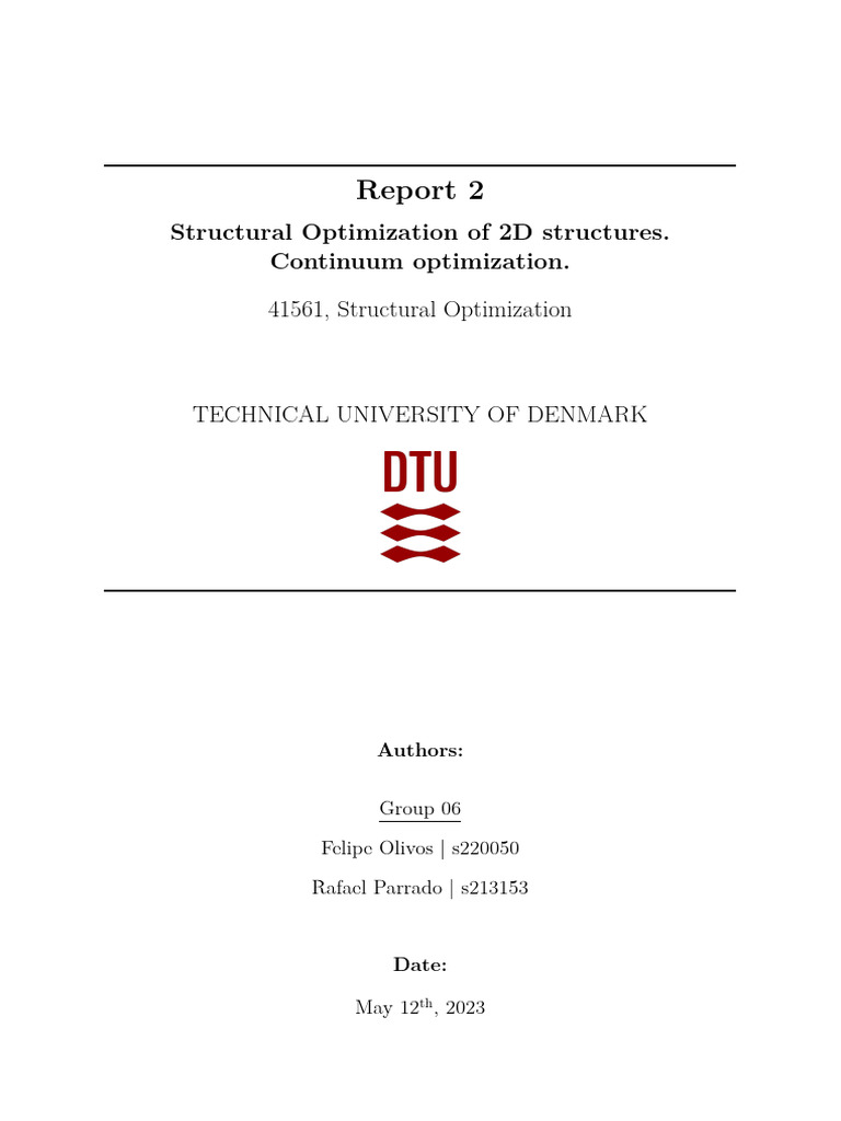 Structural - Optimization - Report - 2 Fov | PDF | Mathematical Optimization | Stress (Mechanics)