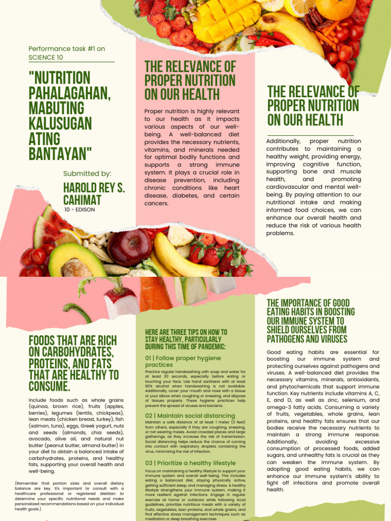 Pink & Green Modern Organic Healthy Food Brochure | PDF