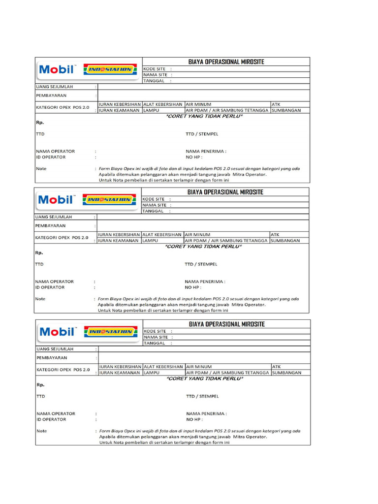 Format Nota Opex Sept23 | PDF