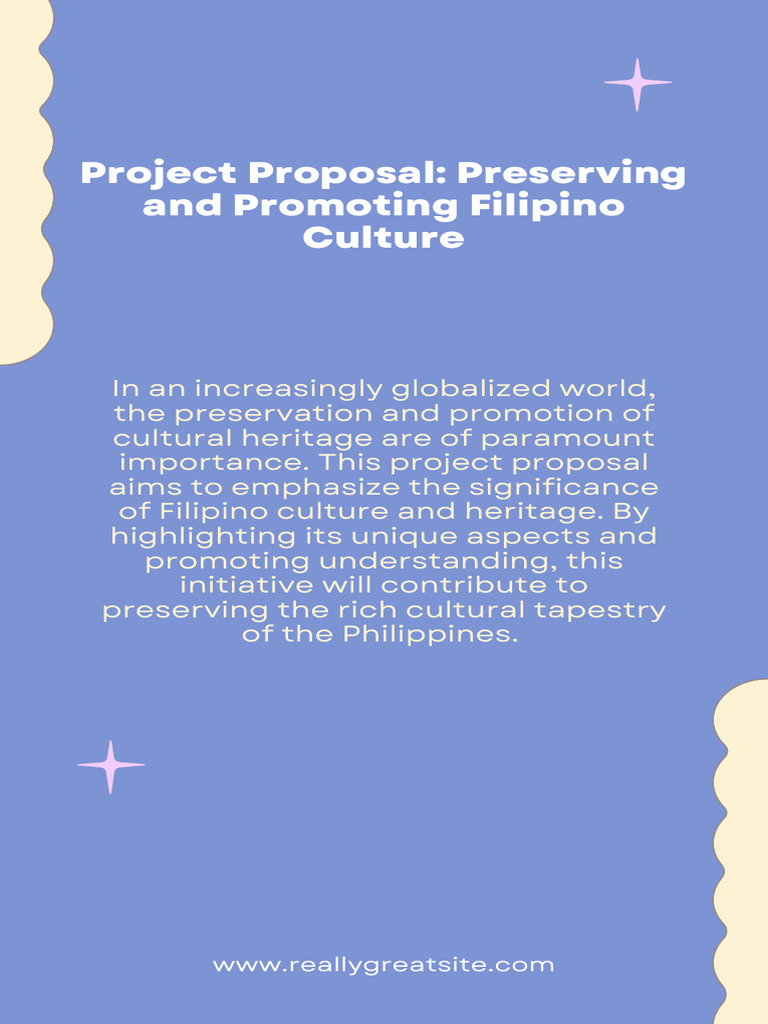 Project Proposal Preserving and Promoting Filipino Culture | PDF