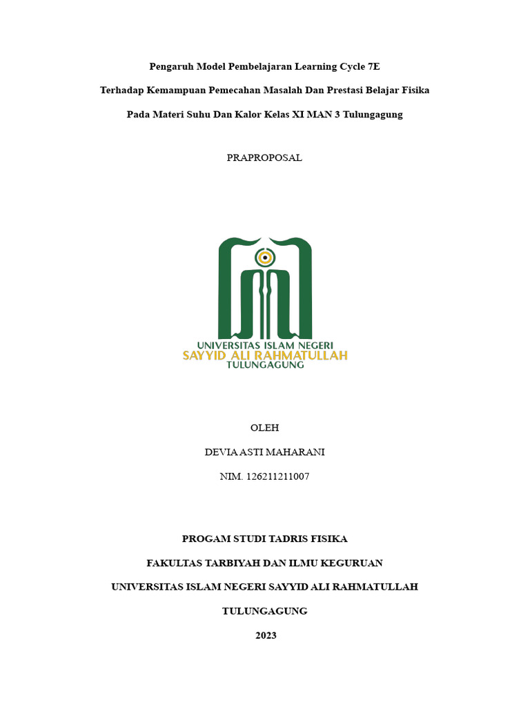 Pengaruh Model Pembelajaran Learning Cycle 7E - DEVIA | PDF