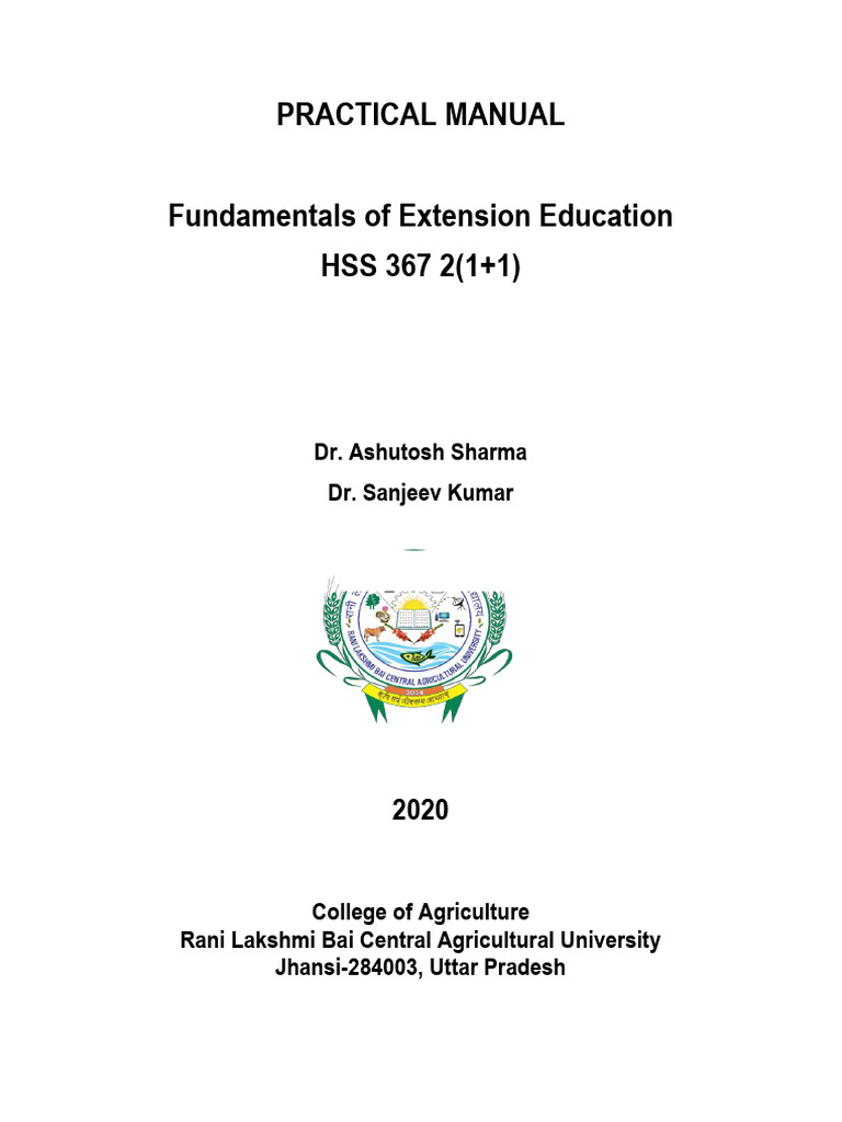 Fundamentals of Extension Education | PDF