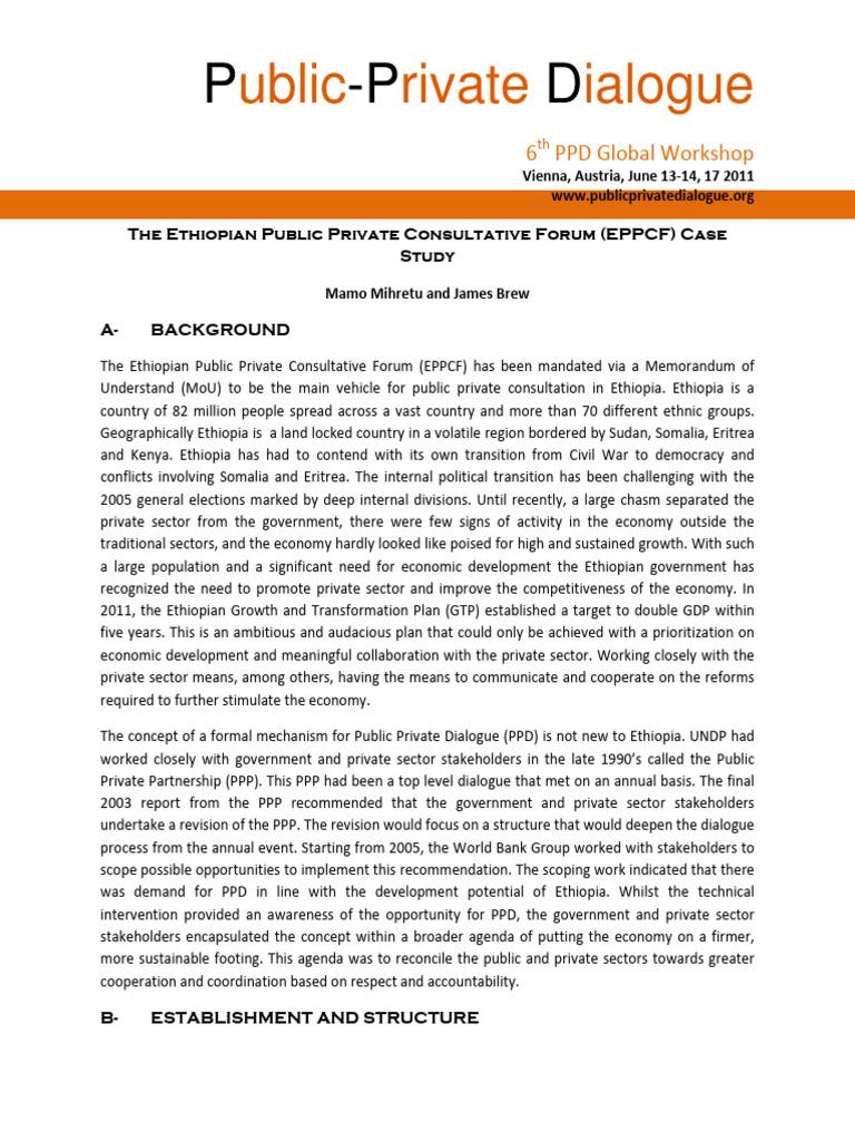 Case Study Ethiopia PPD Workshop 2011 | PDF