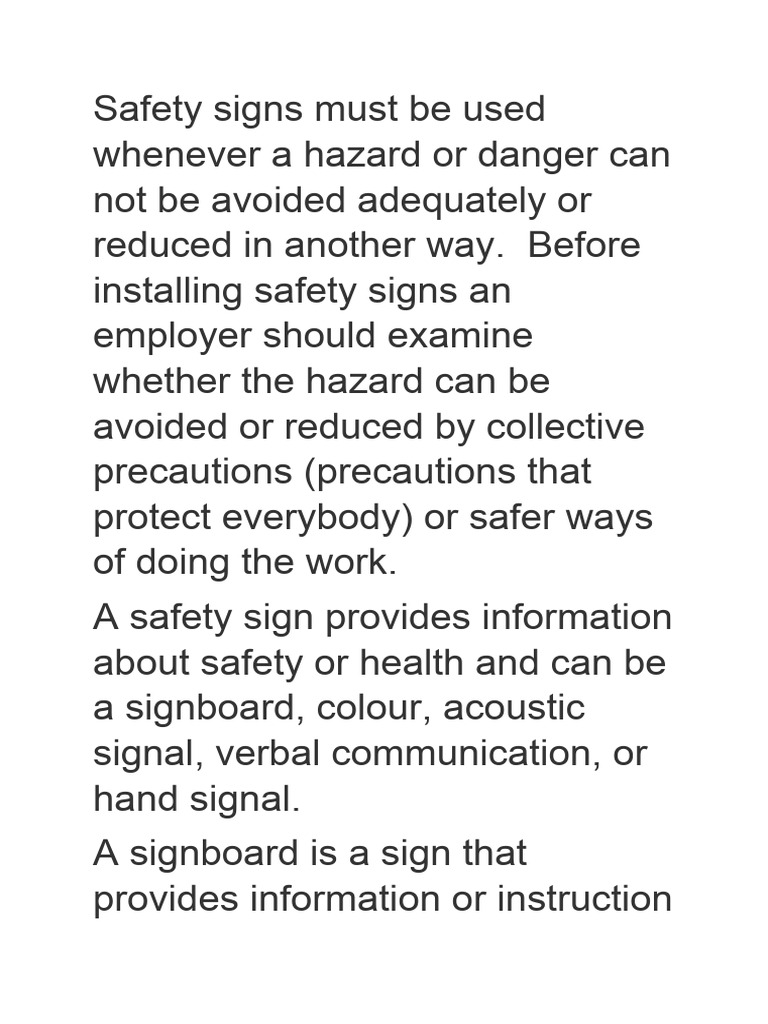 Safety Signs | PDF