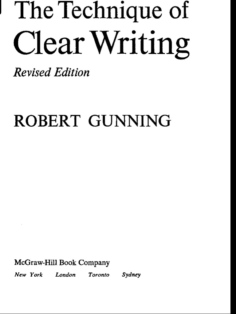 The Technique of Clear Writing 1nbsped 9780070252066 | PDF